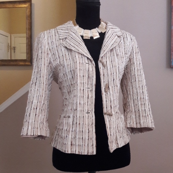 J. Jill | Jackets & Coats | Jjill Cotton Silk Tweed Blazer Jacket ...